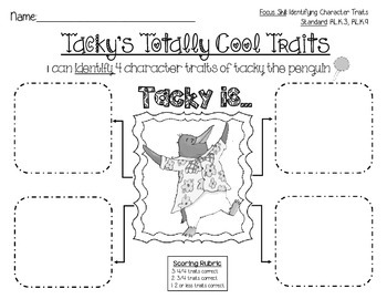 Tacky the Penguin-Character Traits by Katie Mueller worksheets library ...
