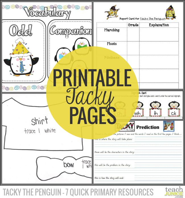 Tacky the Penguin - 7 Quick Primary Resources - Teach Junkie ...