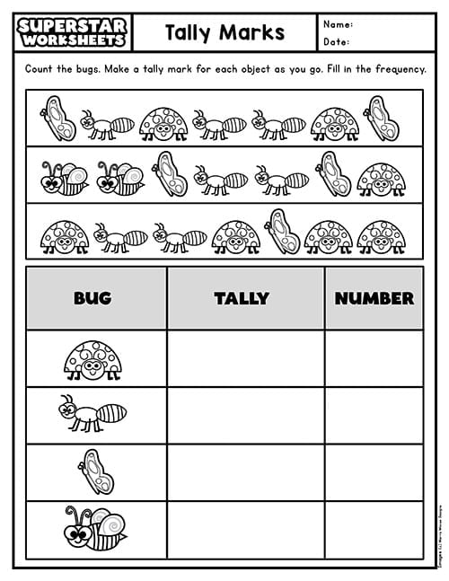 Counting with Tally Marks Worksheet: Free Printable for Kids ...
