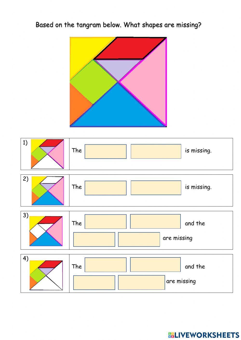 Unit 2 Tangram worksheet | Live Worksheets - Worksheets Library