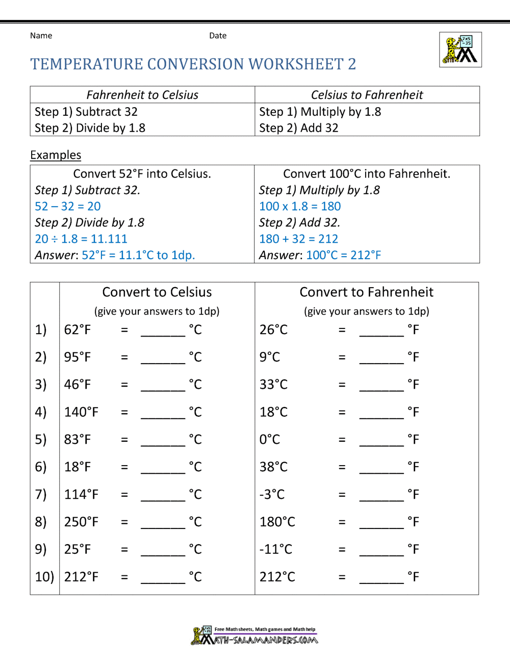 Convert between Celsius and Kelvin Worksheets - Worksheets Library