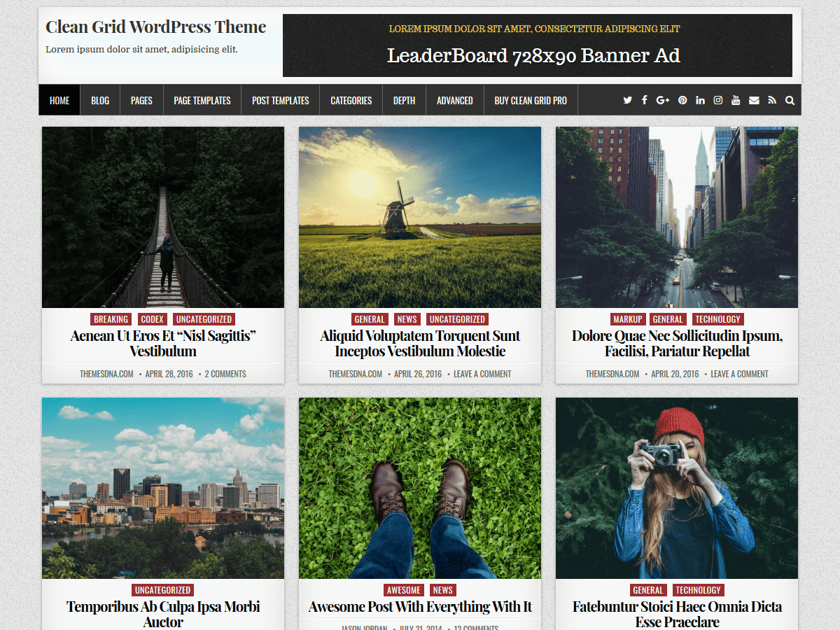 Clean Grid | WordPress Theme | WordPress.org - Worksheets Library