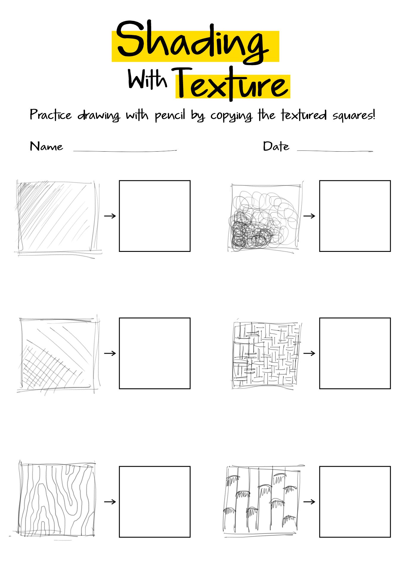 15 Drawing Texture Worksheet - Free PDF at worksheeto.com - Worksheets Library