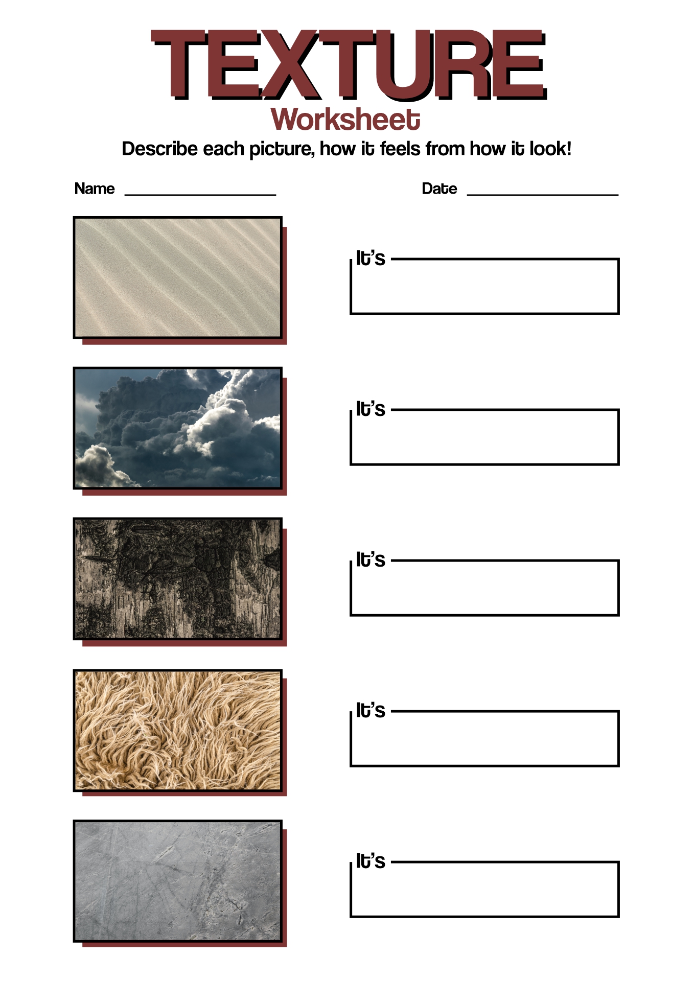 15 Drawing Texture Worksheet - Free PDF at worksheeto.com - Worksheets Library