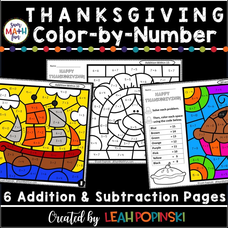 Free thanksgiving addition and subtraction worksheet, Download Free ...