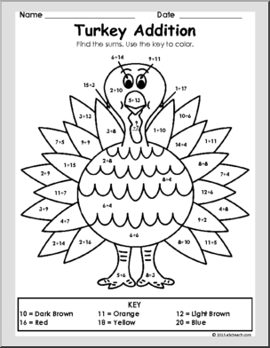 Thanks Picture Math- simple addition | Thanksgiving math ...