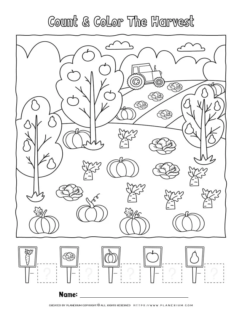 Thanksgiving Worksheet - Counting Math Activity | Planerium ...