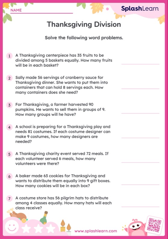 Free thanksgiving division worksheet, Download Free thanksgiving ...