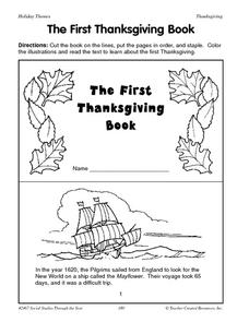 The First Thanksgiving Book Printables for 2nd - 4th Grade ...
