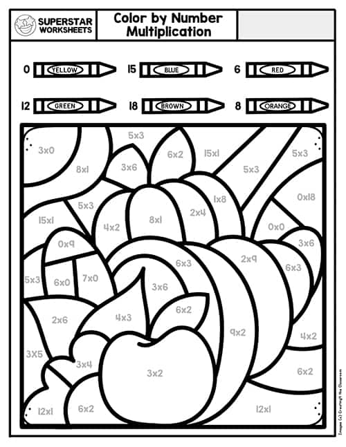 Thanksgiving Color By Number - Superstar Worksheets - Worksheets Library
