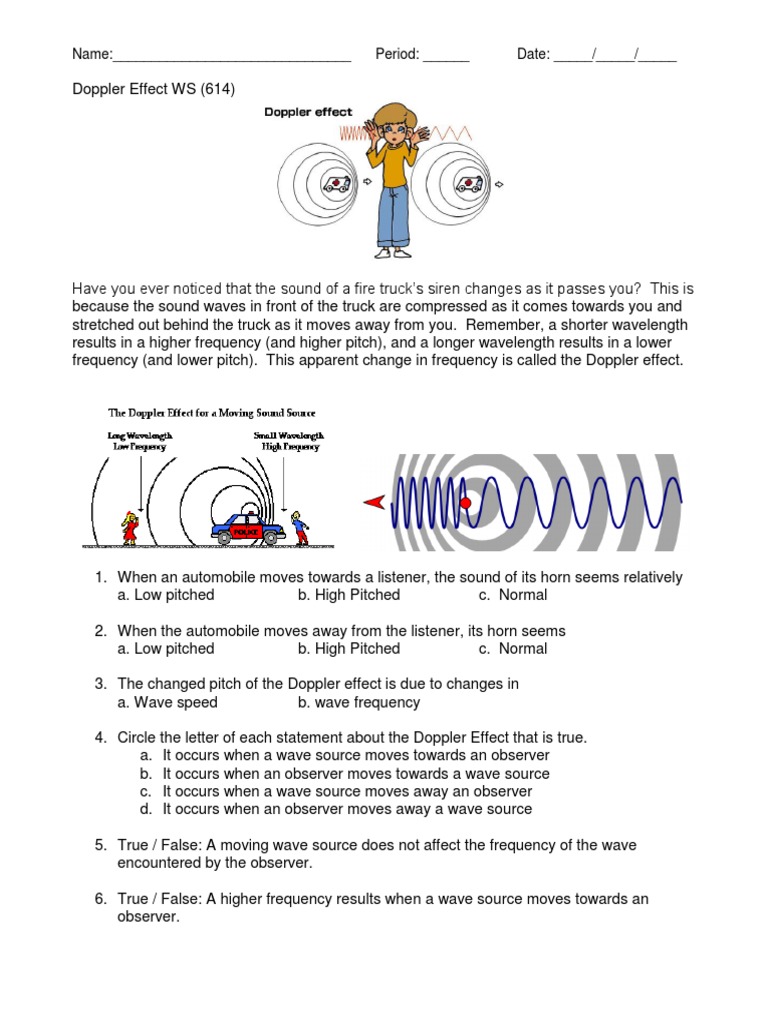 Doppler Effect Worksheet | PDF - Worksheets Library