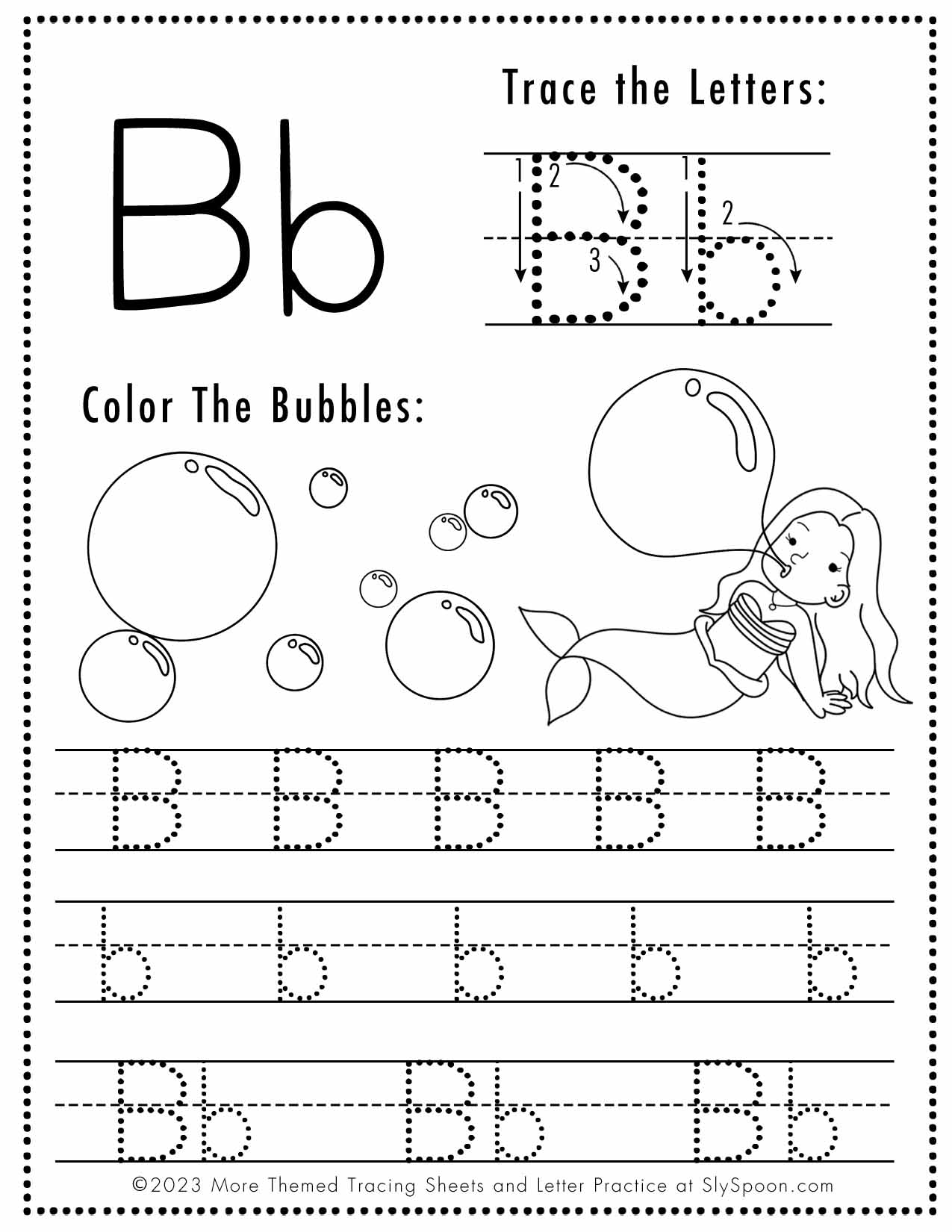Free Letter B Tracing Worksheets - Sly SpoonSly Spoon - Worksheets Library