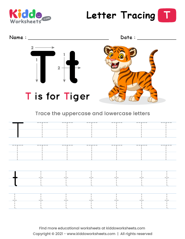 English Alphabet Worksheet - T Letter | Planerium - Worksheets Library