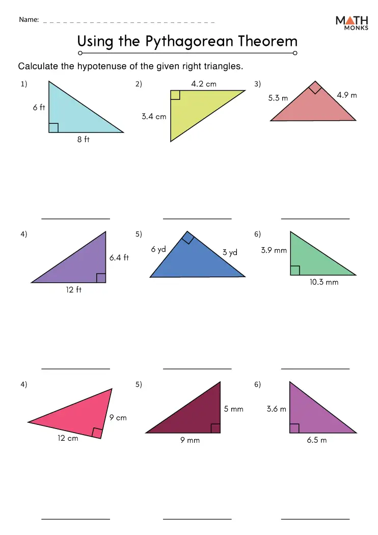 Pythagorean Theorem Worksheets - Math Monks - Worksheets Library