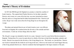 Darwins Theory of Evolution | edHelper - Worksheets Library