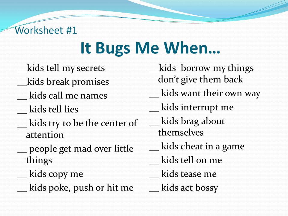 What “Bugs” You? - Worksheets Library