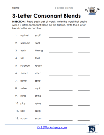 3-Letter Blends Worksheets - 15 Worksheets.com - Worksheets Library