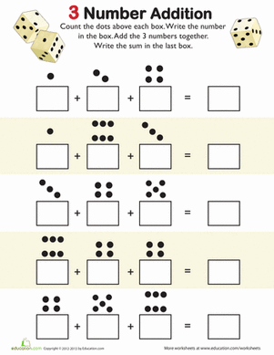 Add Three Numbers | Worksheet | Education.com - Worksheets Library