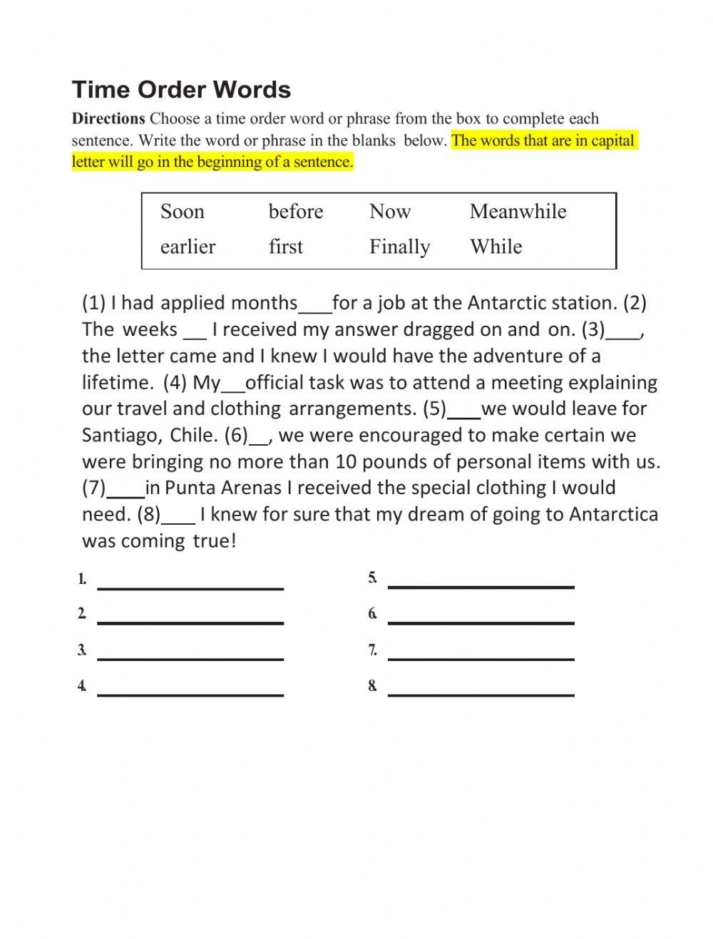 Free time order words worksheet, Download Free time order words worksheet png images, Free ...