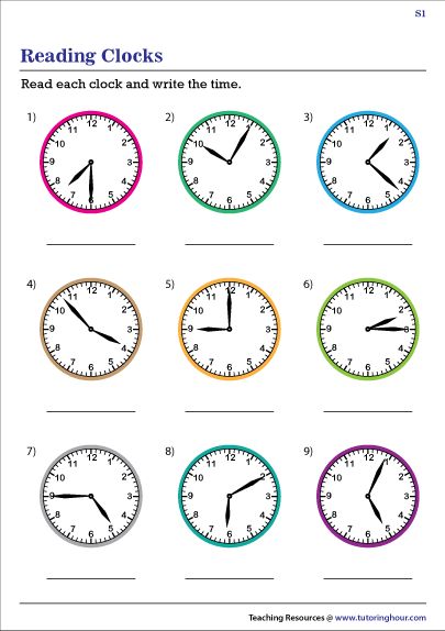 Reading Clocks And Telling Time Hours To Minutes Math Worksheets Worksheets Library