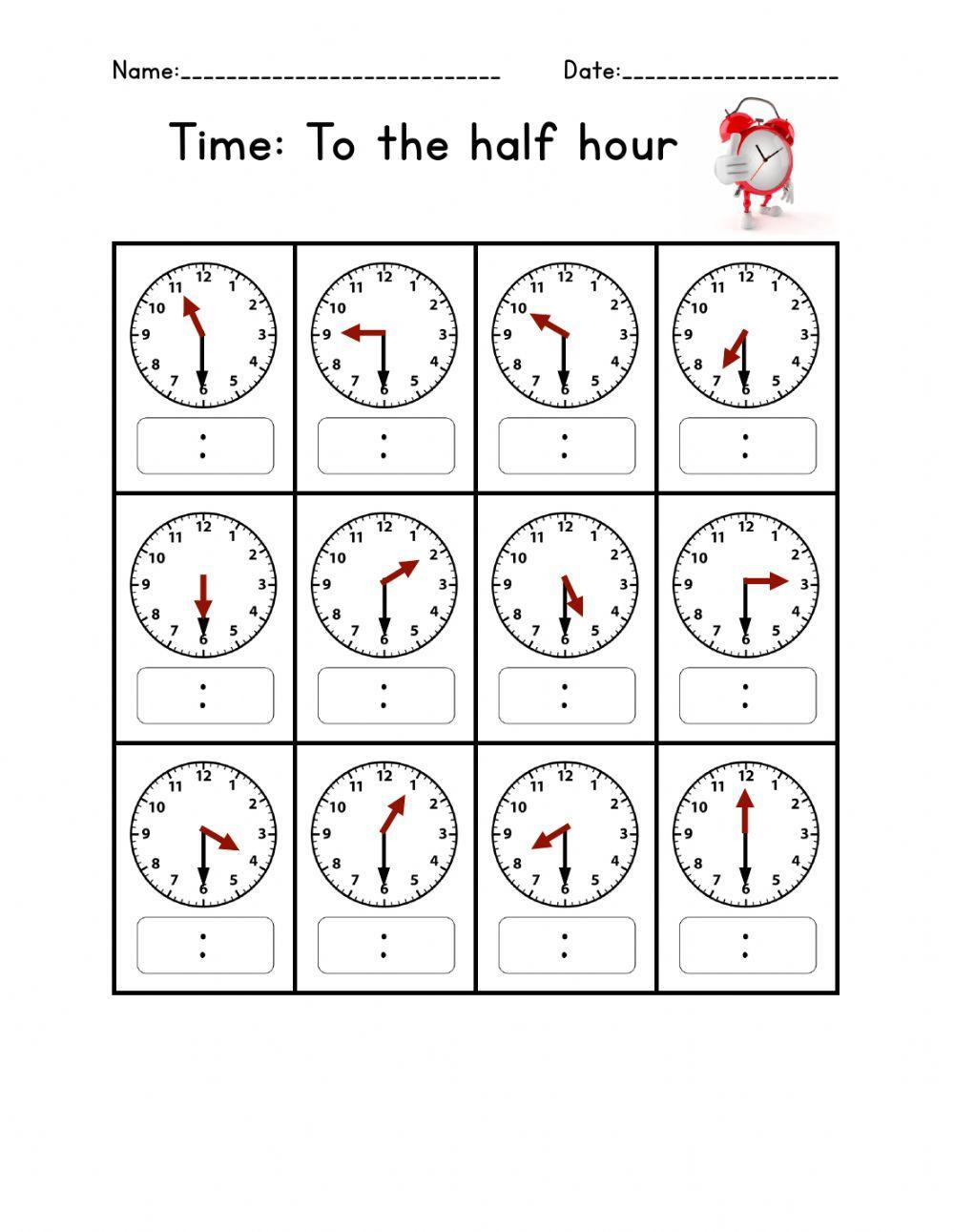 Tellling Time Half Hour Worksheets Worksheets Library Tellling Time Half Hour Worksheets Worksheets Library