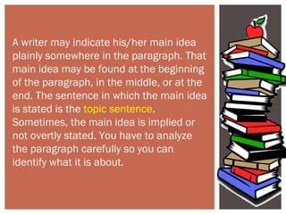 Supporting Details and Main Idea Examples & Teaching Tools - Worksheets Library