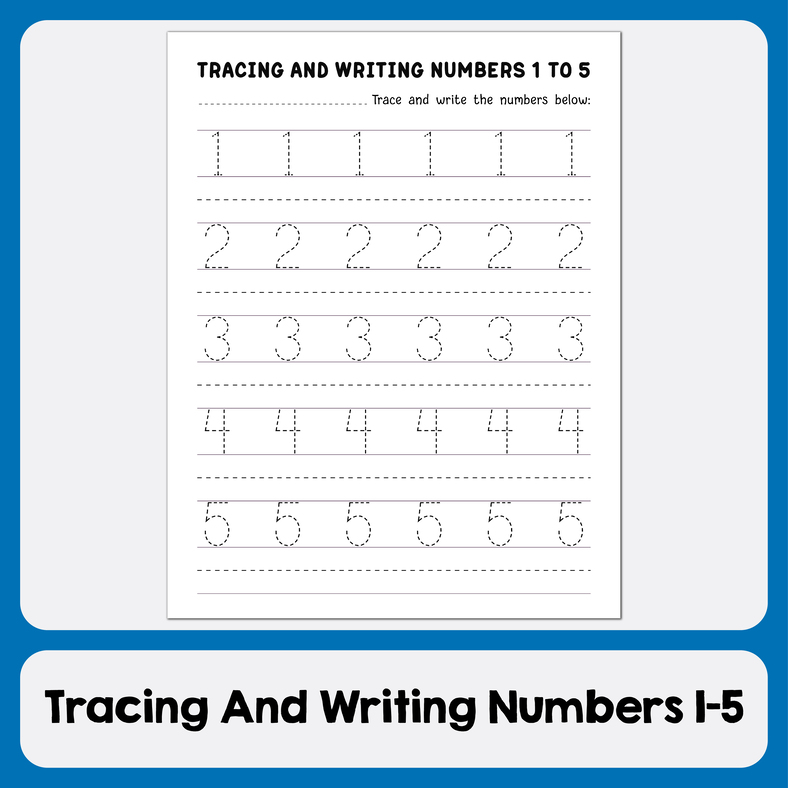 Numbers From 1 To 5 worksheet : Practice Tracing And Writing ...