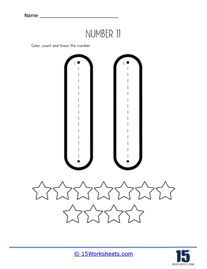 Number 11 Tracing Worksheet - Number Eleven Handwriting Worksheet ... - Worksheets Library