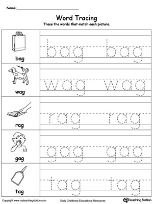 FREE* Word Tracing: AG Words | MyTeachingStation.com - Worksheets Library