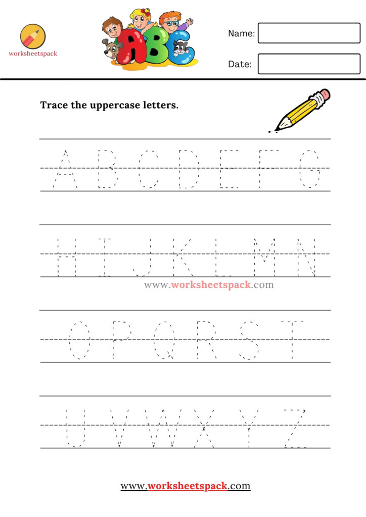 Tracing letters A-Z (uppercase and lowercase) - worksheetspack - Worksheets Library