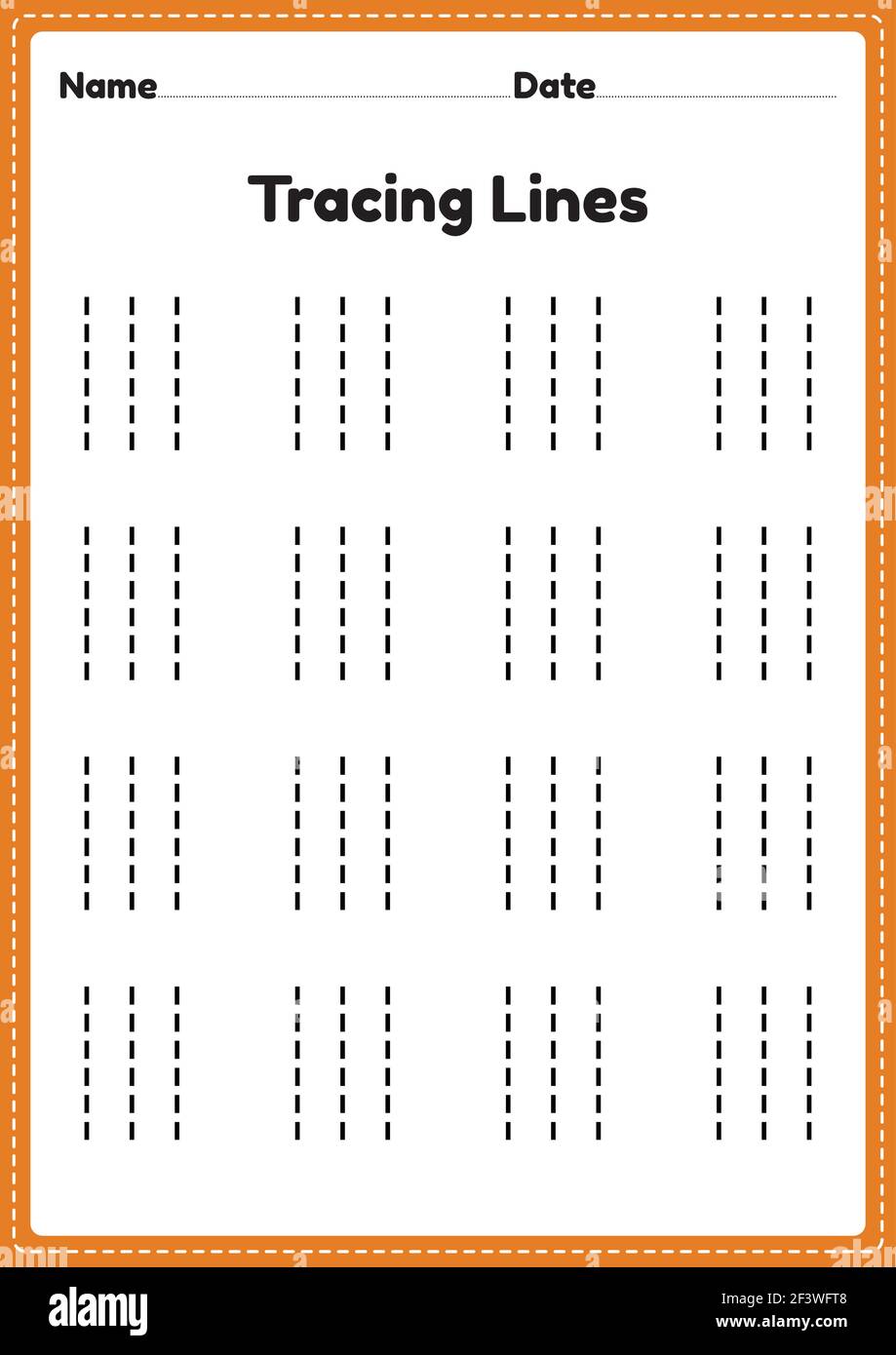 Tracing lines worksheet for kindergarten and preschool kids for ...