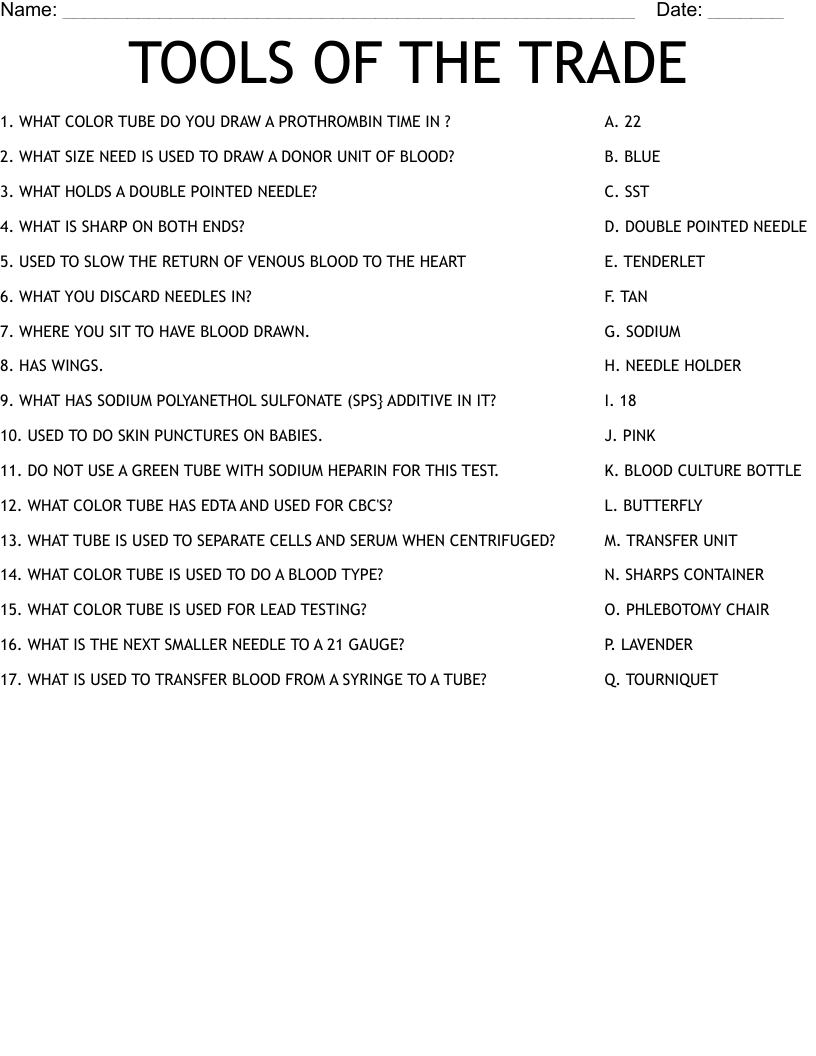 TOOLS OF THE TRADE Worksheet WordMint Worksheets Library TOOLS OF THE TRADE Worksheet WordMint Worksheets Library