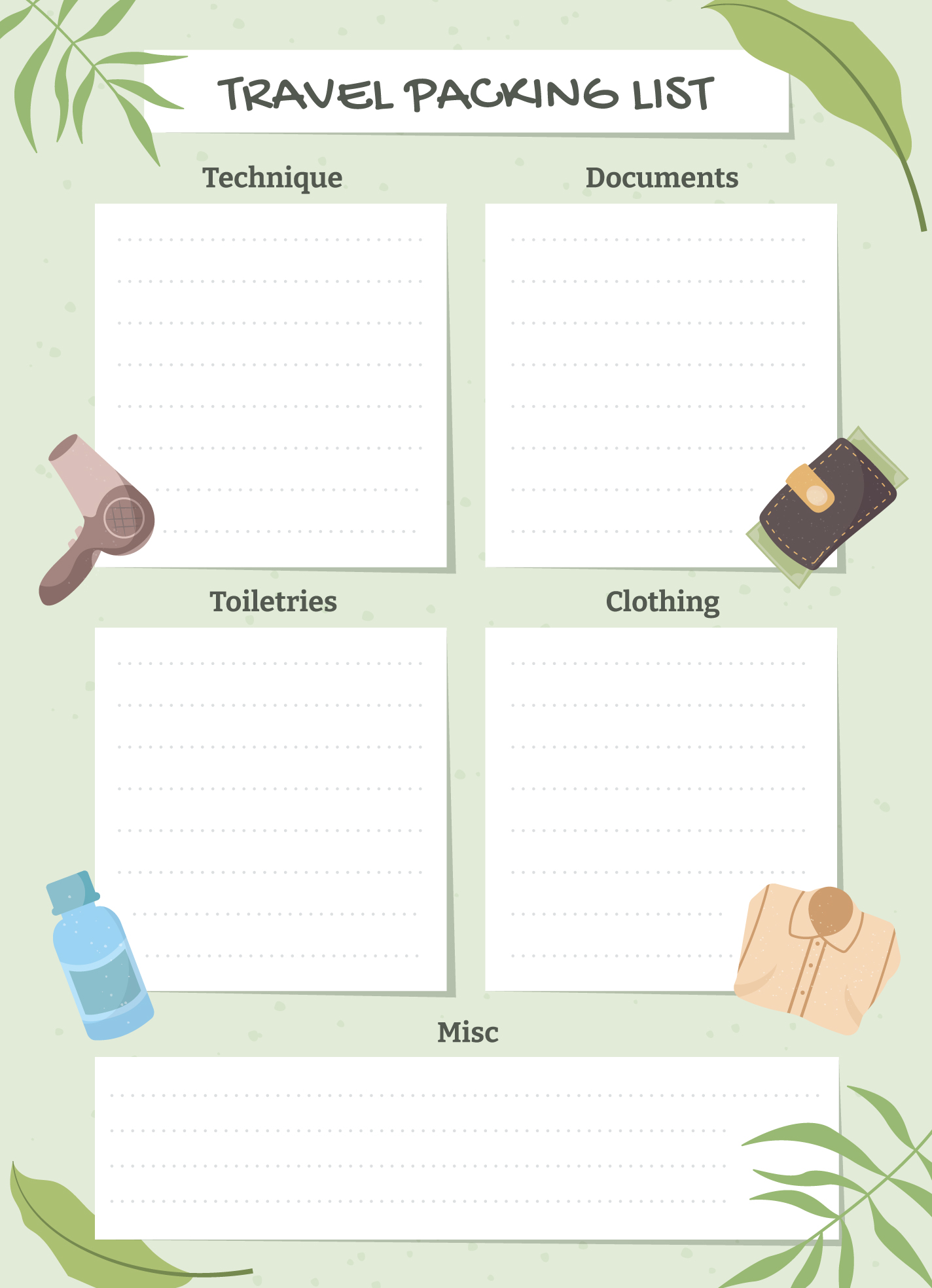 Printable Packing List Free Google Docs Template - gdoc.io - Worksheets Library
