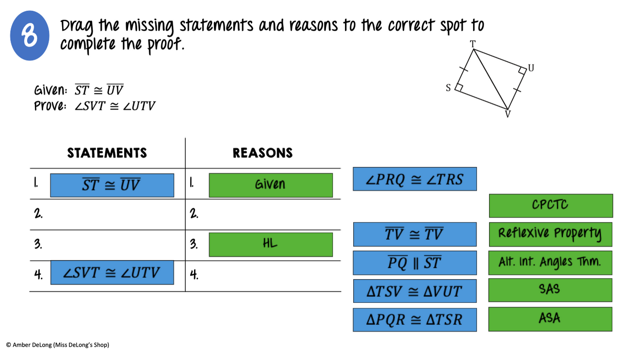 Triangle Congruence Proofs Drag And Drop Activity Worksheets Library