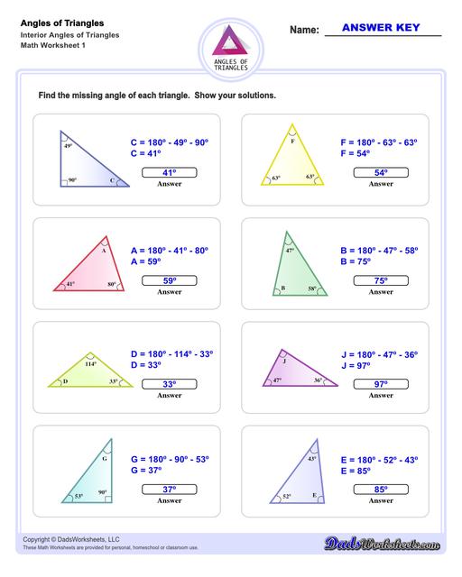Angles of Triangles Worksheets - Worksheets Library