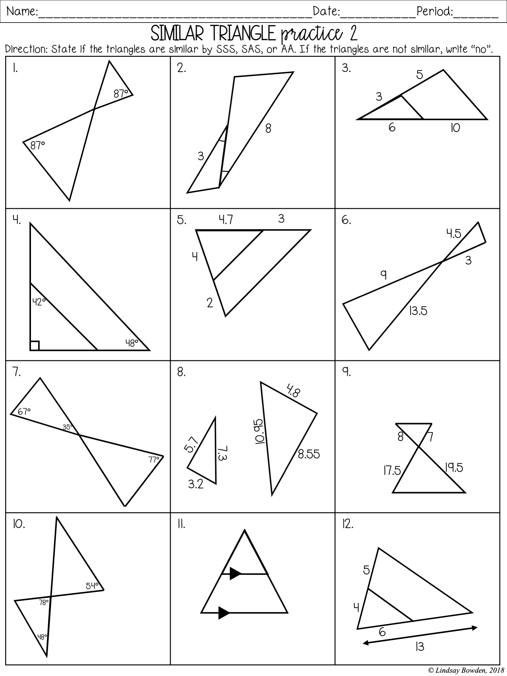 Classifying Triangles By Angle And Side Properties Marks Included