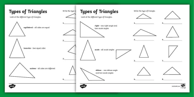 Types of Triangles Activity for 3rd-5th Grade | Twinkl - Worksheets Library