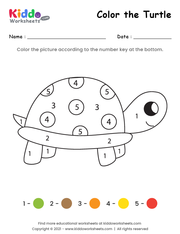 Color By Number Sea Turtle Free Printable Worksheet Activity ... - Worksheets Library