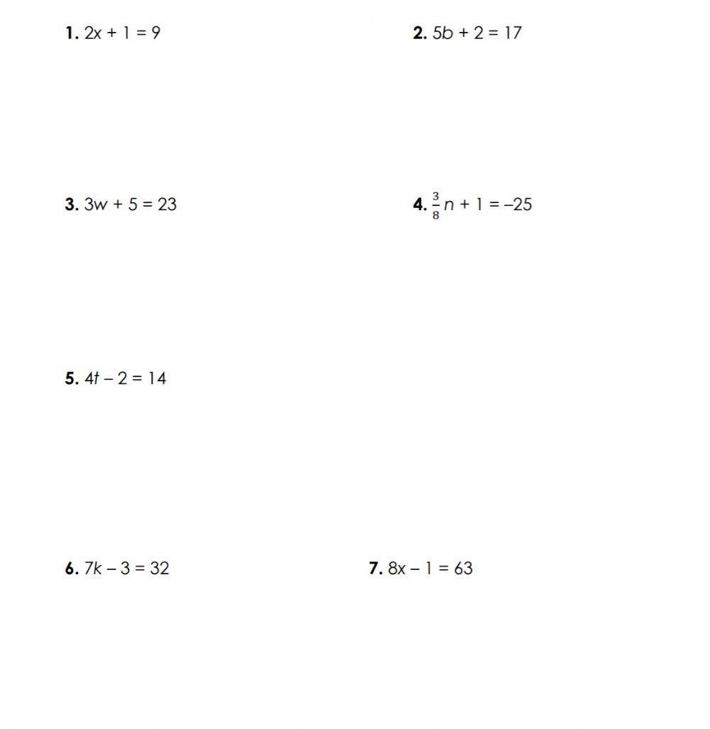 Free two step equations worksheet 7th grade, Download Free two step ...