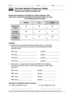 15 1 Two Way Frequency Tables Practice And Problem Solving A B ... - Worksheets Library