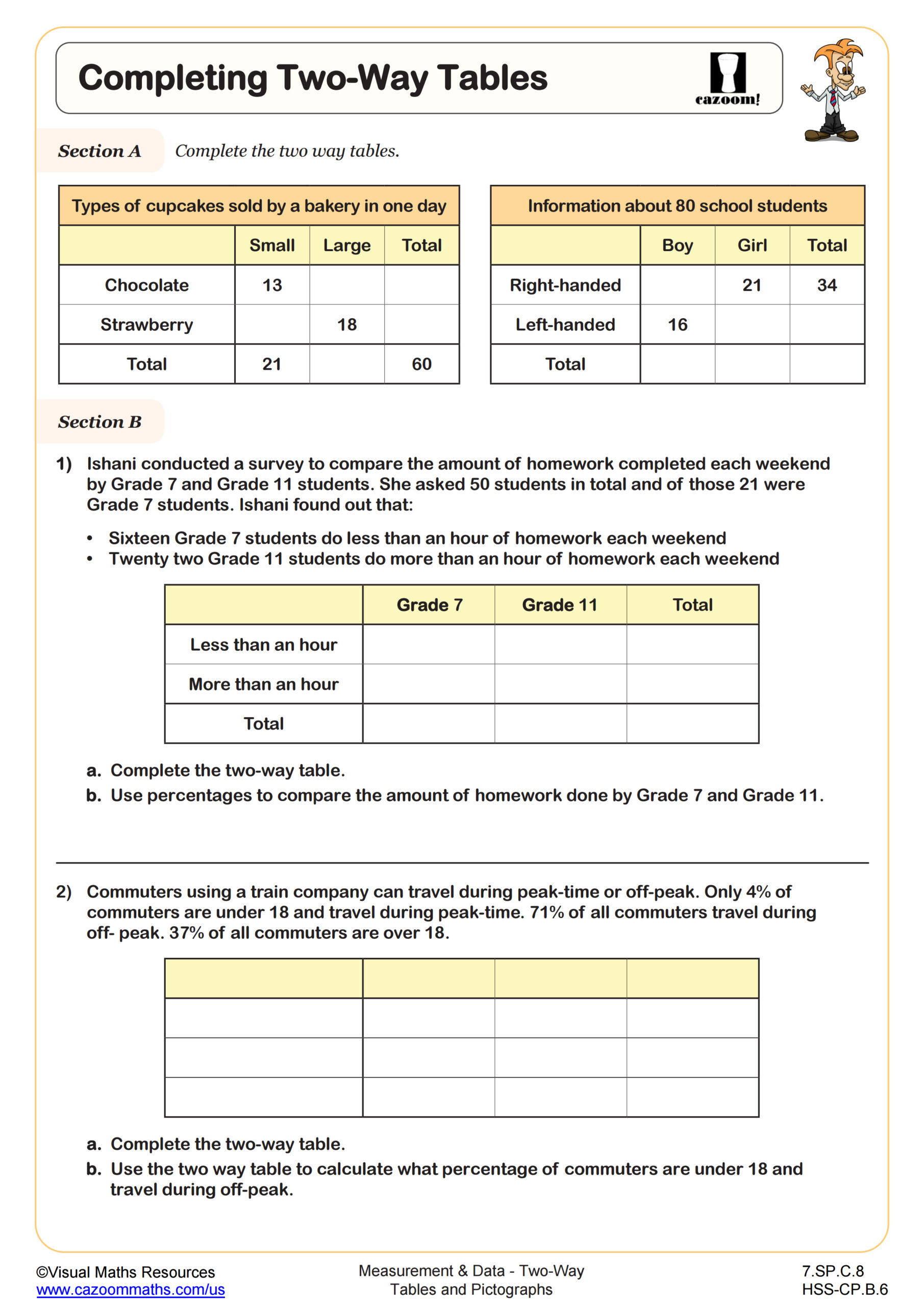 Week 3 Classwork - Two-Way Frequency Tables.pdf - Algebra I Two ... - Worksheets Library