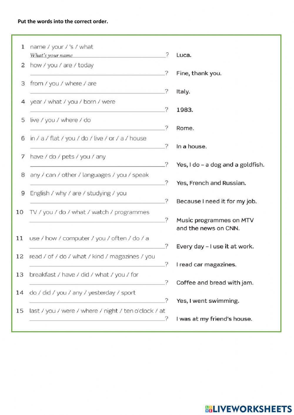 Types Of Question Worksheet Live Worksheets Worksheets Library Types Of Question Worksheet Live Worksheets Worksheets Library