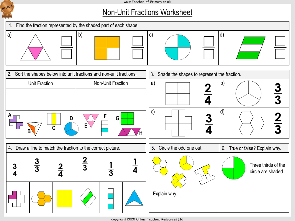 Non Unit Fractions Worksheet Maths Year 2 Worksheets Library