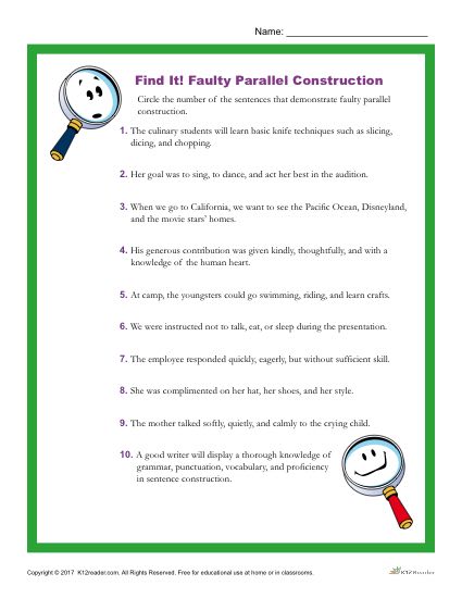 Parallel Structures Answers Pdf Worksheets Library