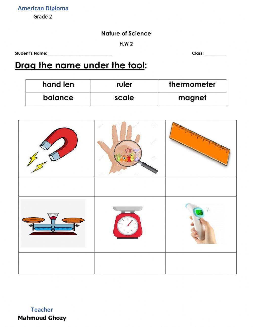 Scientific tools worksheet | Live Worksheets - Worksheets Library