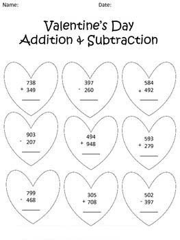 Valentine Day Math - Worksheet School - Worksheets Library