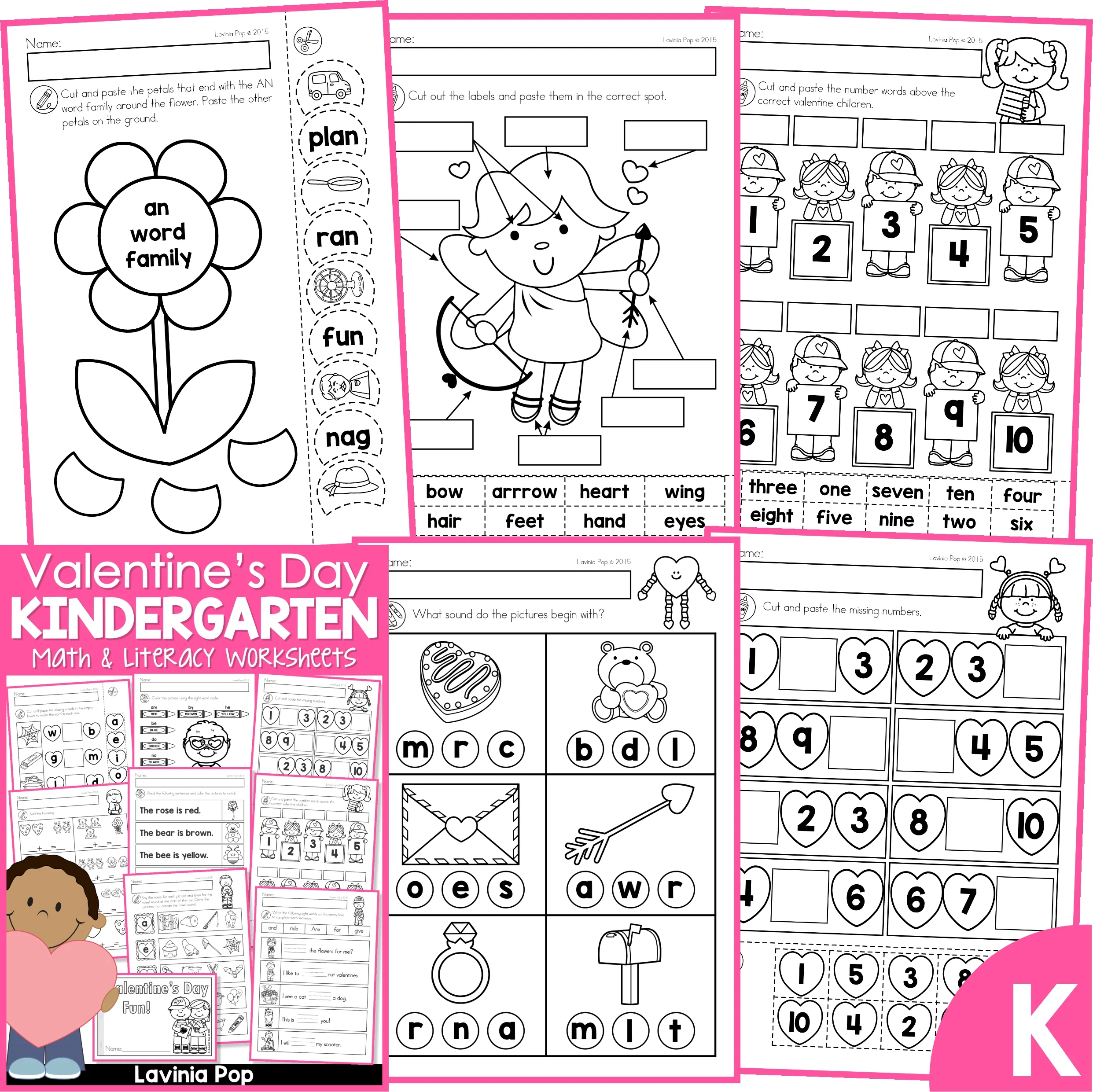 Valentines Day Kindergarten Worksheets and Activities No Prep ...