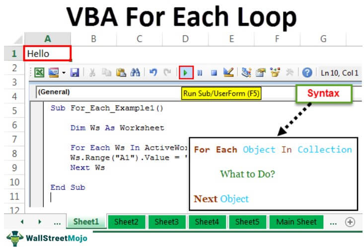 How to use VBA For Each Loop? (with Excel Examples) - Worksheets Library