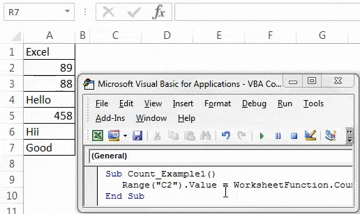 VBA Count | Count Numerical Values Using Count Function in Excel VBA - Worksheets Library