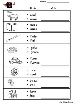Silent e Worksheets - Structured Literacy - VCE Syllables - Worksheets ...